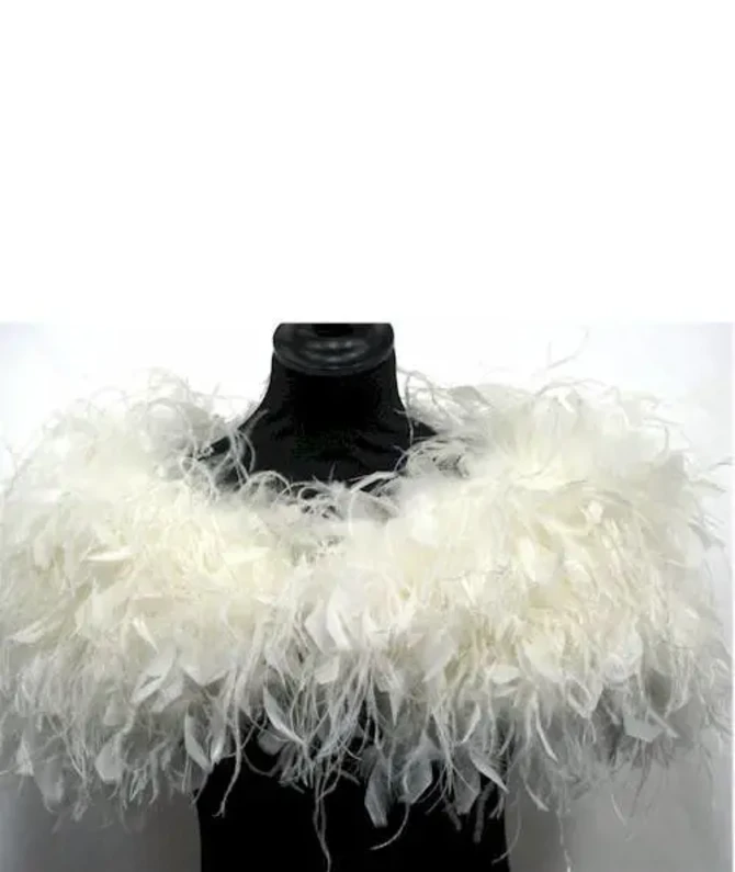 Joan Lee - OSTRICH FEATHER WRAP | ConfettiRain Bridal